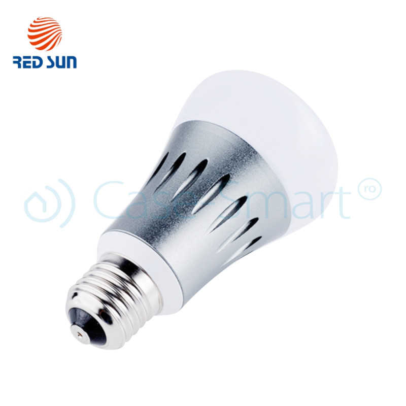 Bec inteligent LED RGB wifi rotund Red Sun, control de pe aplicatie ...